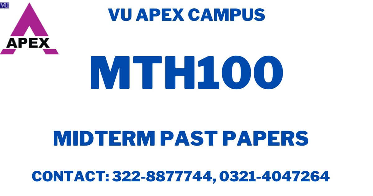 MTH100 Midterm Past Papers