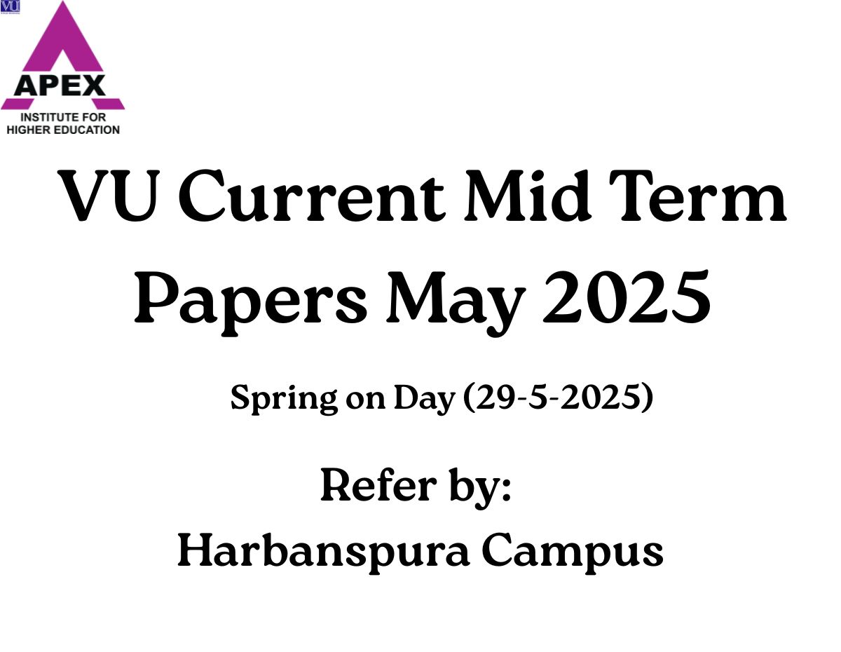 VU Current Mid-term Papers Spring 2025