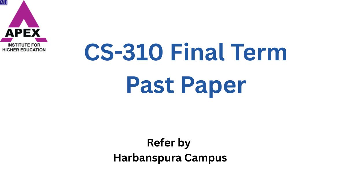 CS310 Final Term Past Papers Solved